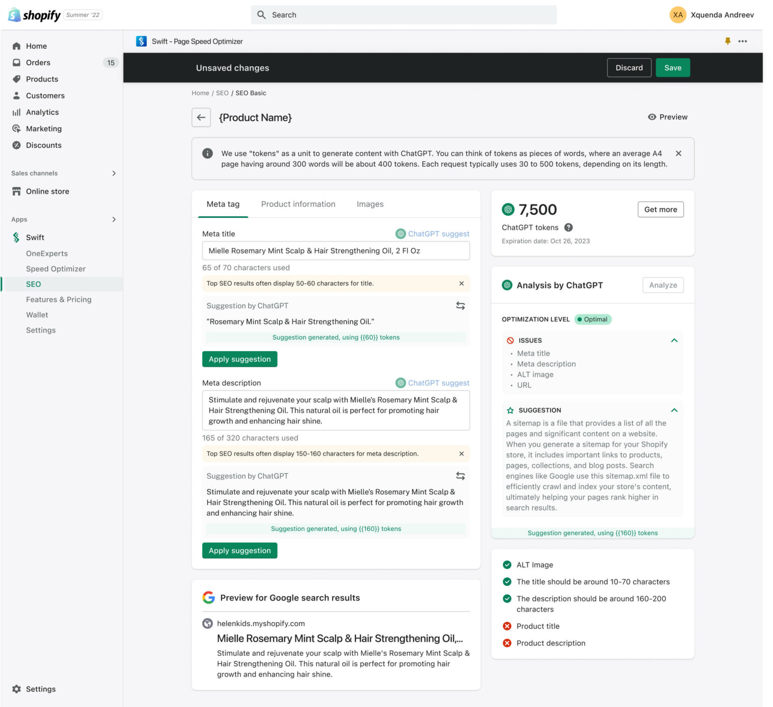 Swift V3.19: AI-Powered Product Audit To Improve Your SEO Rankings