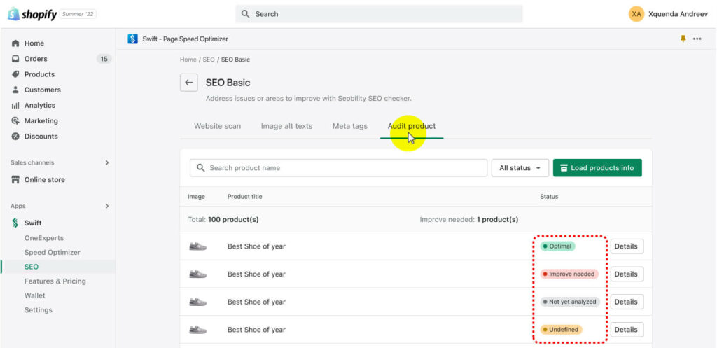 Swift V3.19: AI-Powered Product Audit To Improve Your SEO Rankings